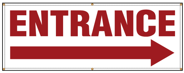 Buy our "Entrance right arrow" banner from Signs World Wide