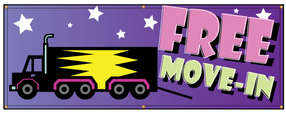 Buy our "Free Move-In" banner from Signs World Wide