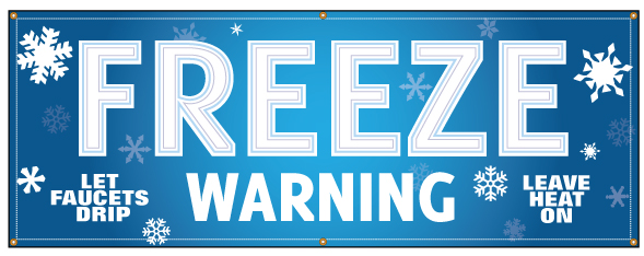 Buy our "Freeze Warning 3" banner from Signs World Wide