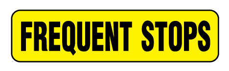 Buy our "Frequent Stops Y&B 3x12" magnetic from Signs World Wide