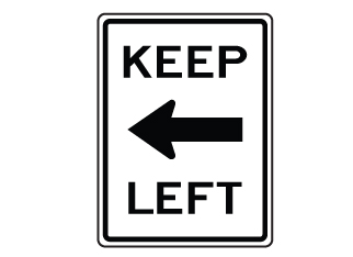 Buy our "Keep Left" aluminum arrow sign from Signs World Wide