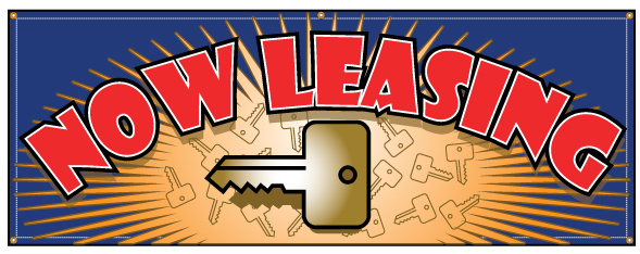 Buy our "Now Leasing" banner from Signs World Wide