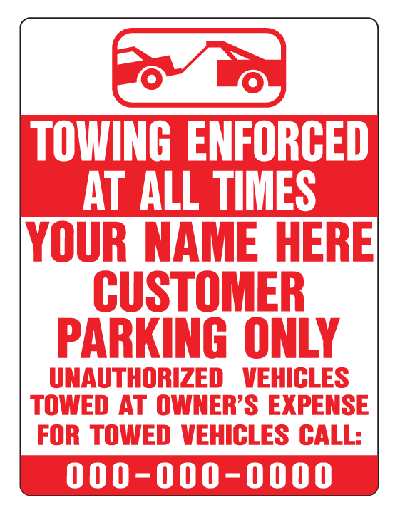 Buy our "Towing Enforced" sign from Signs World Wide
