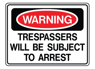 Buy our "Warning Trespassers Subject to Arrest" aluminum sign from ...
