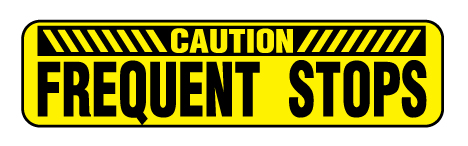 Buy our "Caution Frequent Stops Y&B 3x12" magnetic from Signs World Wide