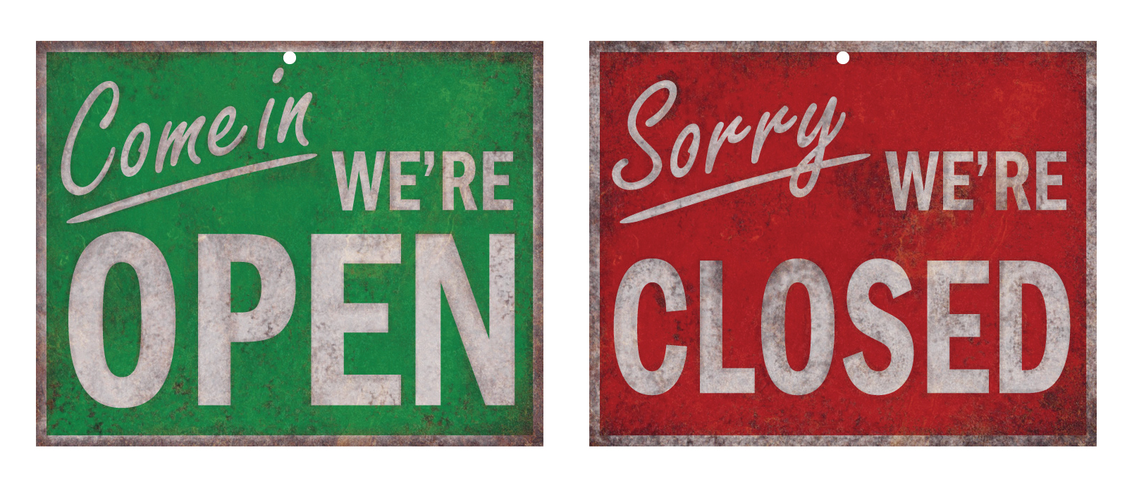Buy our "Open/Closed 2" plastic window sign from Signs World Wide