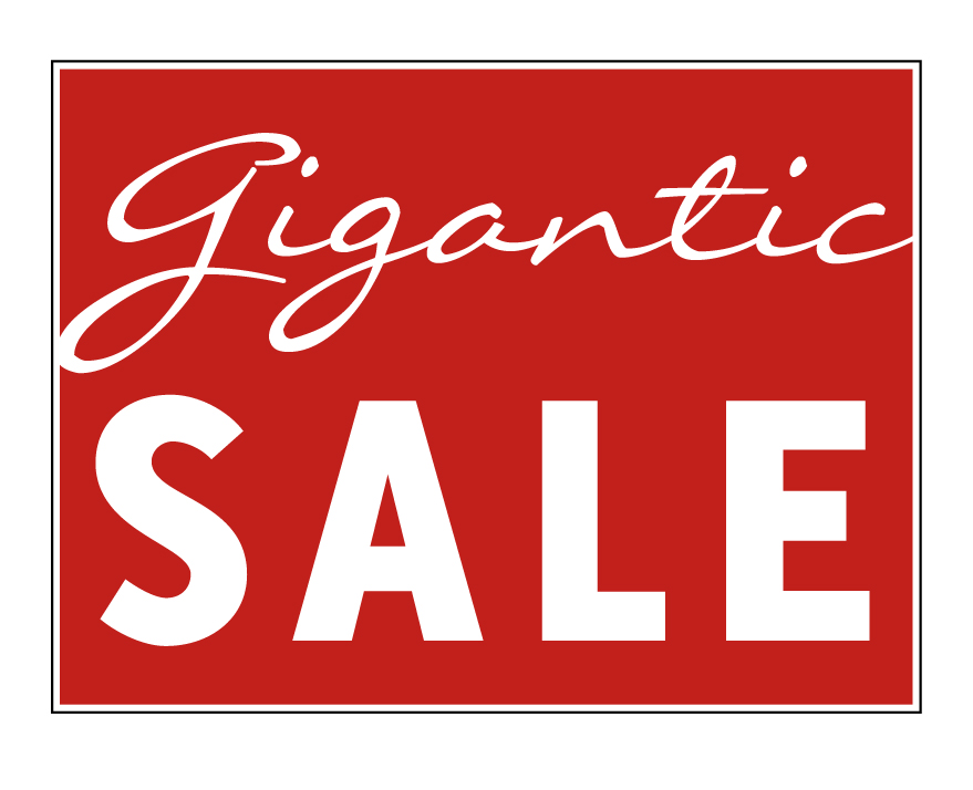 Buy our "Gigantic Sale" coroplast sign with straight ahead arrow at ...