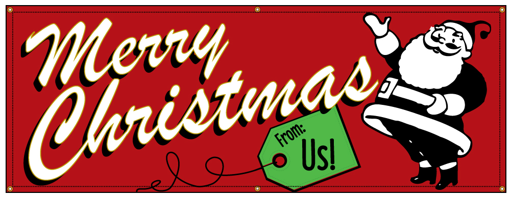 Buy our "Merry Christmas from Us" banner at Signs World Wide