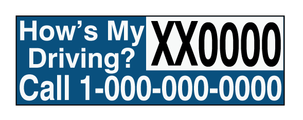 Buy our "How's My Driving" Blue Decal from Signs World Wide