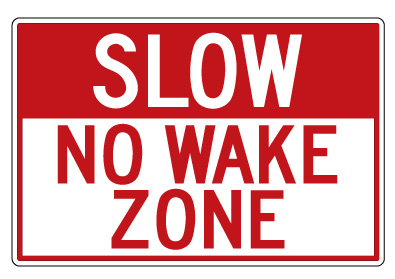 Buy our "Slow No Wake Zone" 24x36 aluminum sign from Signs World Wide
