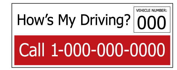 Buy our "Hows My Driving" 4" x 10" decal from Signs World Wide