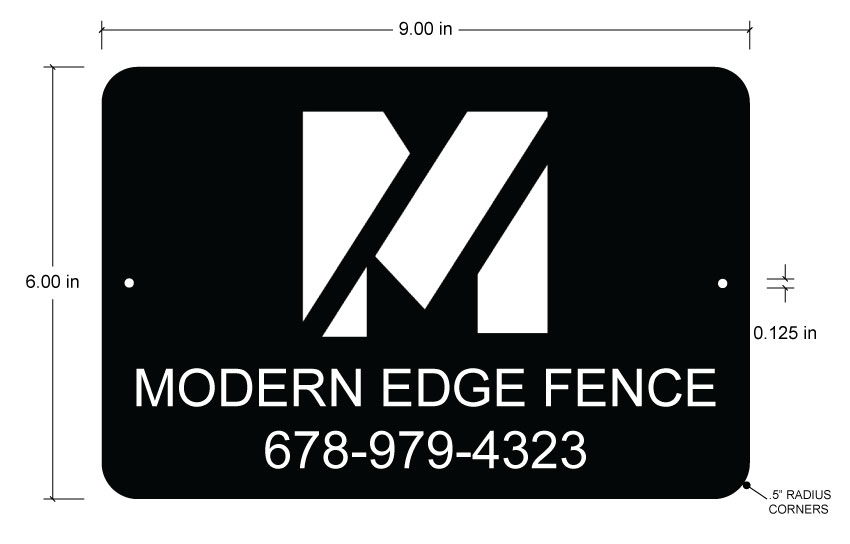 Buy our aluminum "Modern Edge Fence" aluminum sign at Signs World Wide