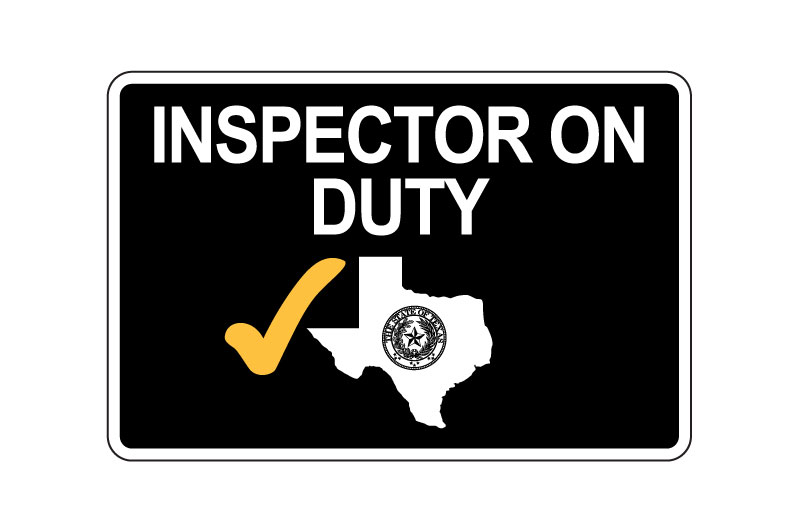 Buy our aluminum "Inspector on Duty Black and White" 12x18 sign at ...