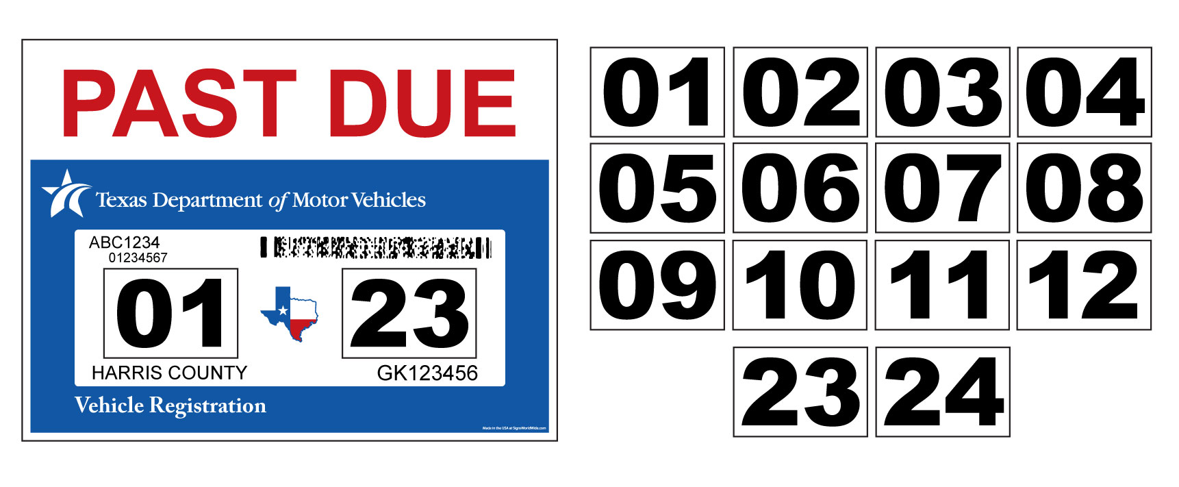 Buy our "Past Due Vehicle Registration 18" x 24" Coroplast yard sign at ...
