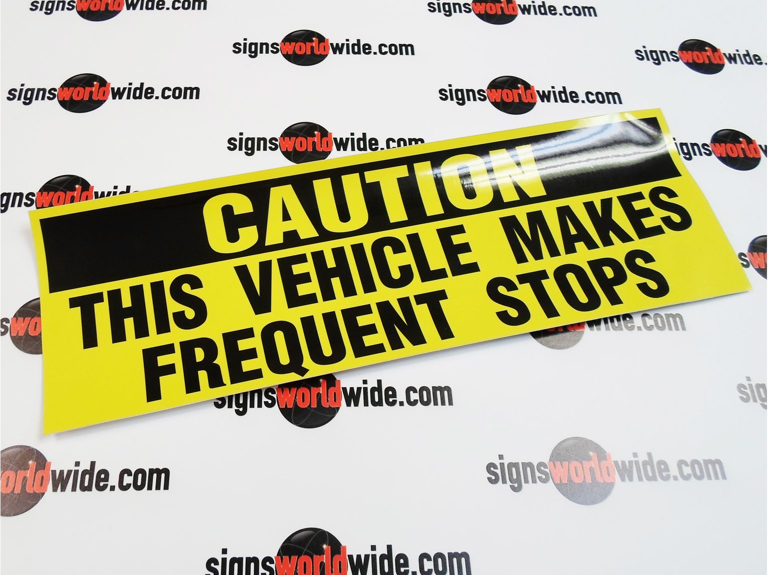 Buy our "Caution Frequent Stops decals" at Signs World Wide
