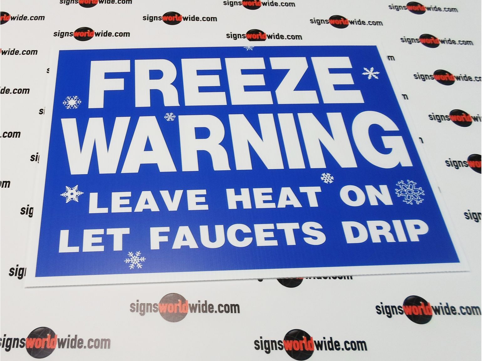 Buy our "Freeze Warning" corrugated plastic sign from Signs World Wide