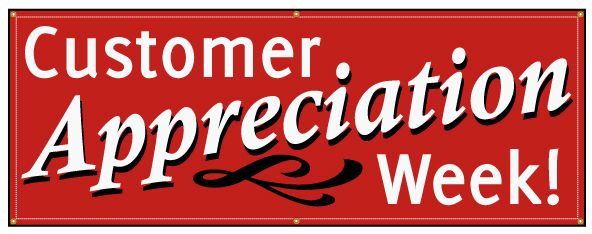 Buy our "Customer Appreciation Week" banner from Signs World Wide